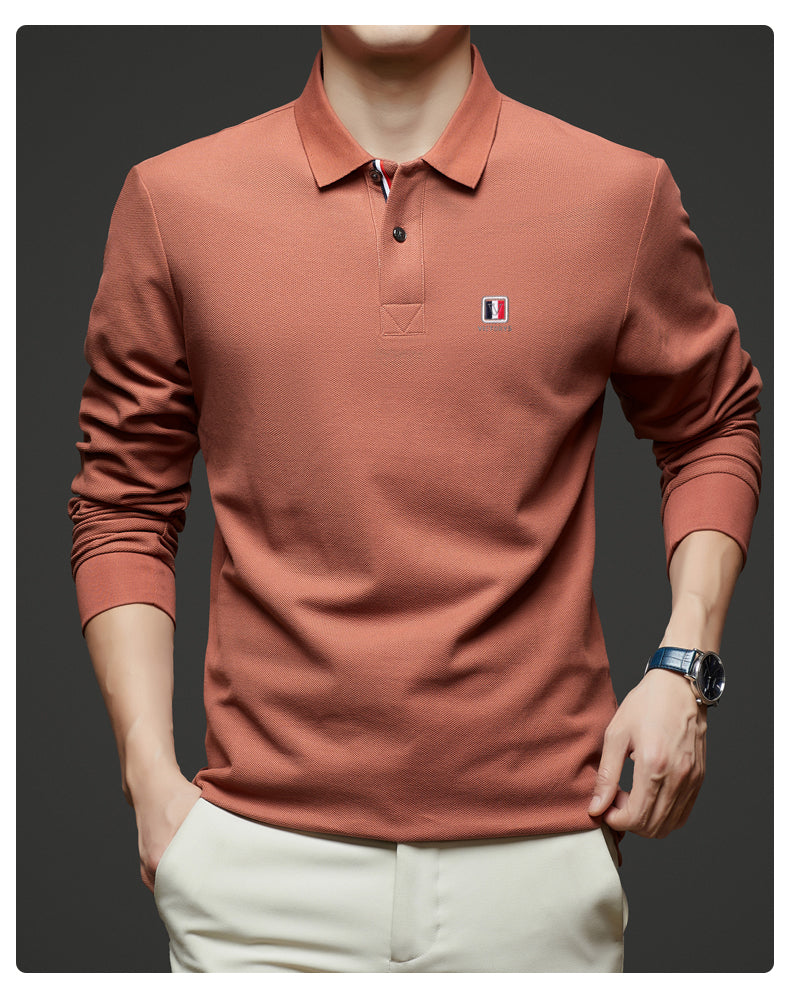 Premium Full Sleeved Men's Polo T-Shirt with Embroidered Logo – Rikaro